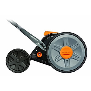 Fiskars 17 Inch Staysharp Push Reel Lawn Mower (6208), Orange