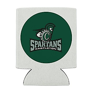 Castleton University Primary Logo Can Cooler - Drink Sleeve Hugger Collapsible Insulator - Beverage Insulated Holder
