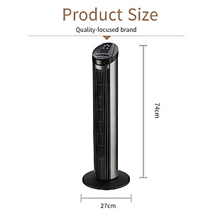 Simple Deluxe 32 Inch Electric Oscillating Tower Fan with Remote Control for Indoor, Bedroom and Home Office, Black