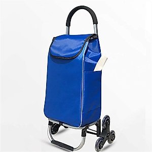 Shopping Trolley on Wheels Multi Function Shopping Cart Travel Aluminum Alloy Cart Collapsible Portable Three Rounds Lever Car Small Trailer Trolley Storage Hand Trucks,Red Wine ,Shopping Trolle