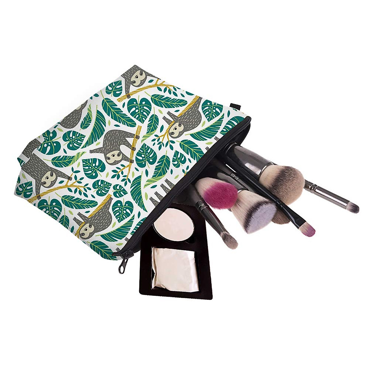 LOOMILOO Cosmetic Bag for Women, Adorable Roomy Makeup Bags Travel Water Resistant Toiletry Bag Accessories Organizer Sloth (Sloth 51476)