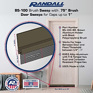 Brown Aluminum with 3/4" Black Brush Door Sweep (4 FT Brown)