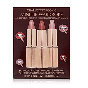 CHARLOTTE TILBURY Mini Iconic Matte Revolution Lip Charm Wardrobe - Very Victoria, Pillow Talk, Walk of Shame