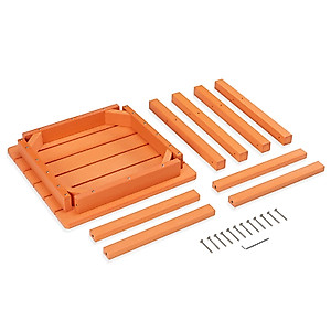 Psilvam Oversized Outdoor Side Table, 19.68" Poly Lumber Adirondack Side Table, Weather Resistant Patio Side Table for Poolside, Garden and Front Porch (Orange)