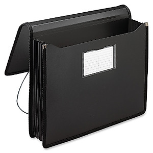 Smead Poly Premium Expanding File Wallet with Closure, 5-1/4" Expansion, Letter Size, Black (71500)