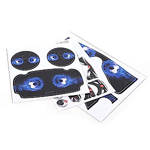 Mxzzand Durable, VR Glasses Protective Sticker, Stickers and Wiping Cloth, Ultra‑Thin, Scrapesproof, VR Headset Stickers, Wearproof,for Oculus Quest 2(Blue Flame Football)