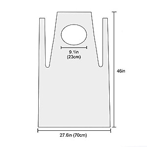 hapray 50 Pieces Disposable White Plastic Aprons, 46 inches x 28 inches Waterproof Polyethylene Perfect for Cooking Painting Arts n' Crafts and More