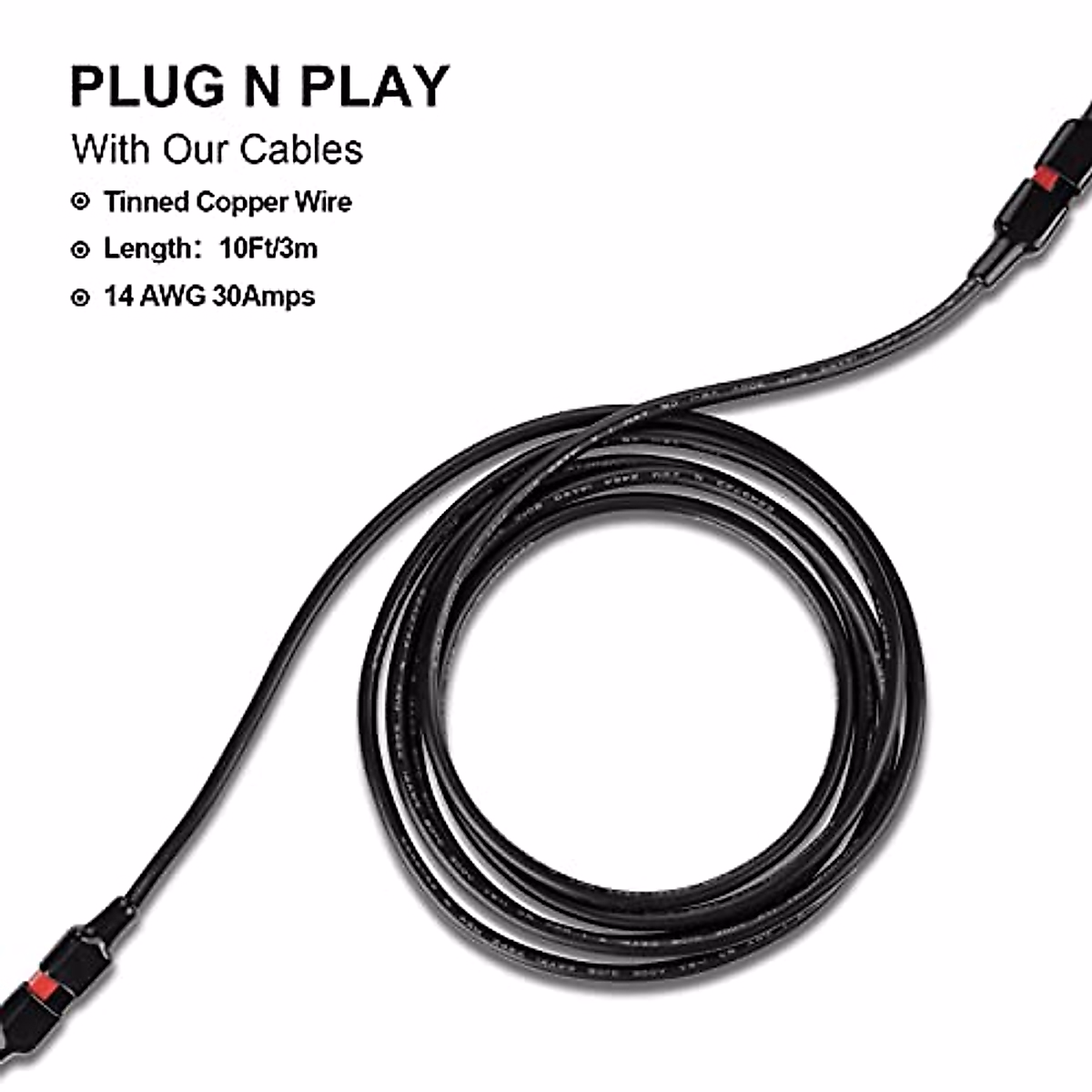 20FT 14AWG Solar Extension Cable with 45A Connectors for GZ Yeti /G500 Solar Generator, Portable Power Station and Renogy, Boulder 200 Solar Panels (20FT)