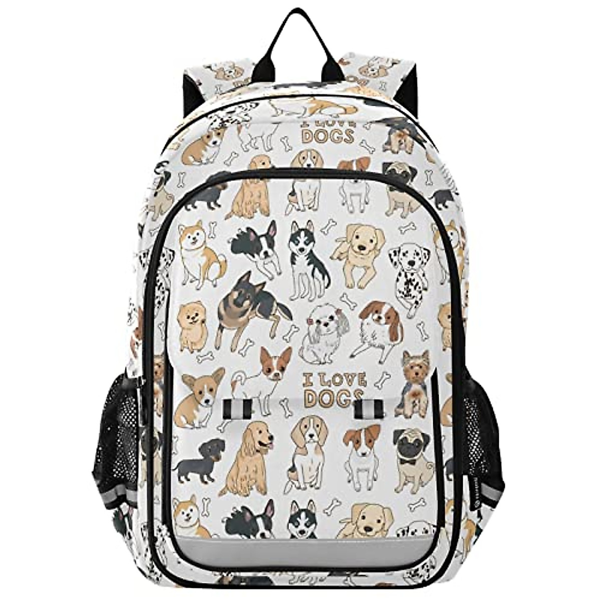 ALAZA Doodle Dog Pug Corgi Golden Retriever Husky Labrador Dachshund Casual Daypacks Outdoor Backpack