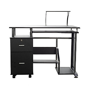 OneSpace Rothmin Computer Desk with Storage Cabinet,Black