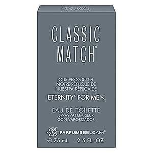 PB ParfumsBelcam Classic Match CM Eau De Toilette Spray, Our Version of Eternity for men, 2.5 Fl Oz