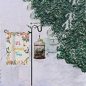 Rexwnadu Shepherd Hook&Garden Flag Holder Stand 48 Iches Bi-Use Sherpherd Hooks Heavy Duty Flag Pole Adjustable Height Yard Flag Stand Garden Decoration Rust Resistant