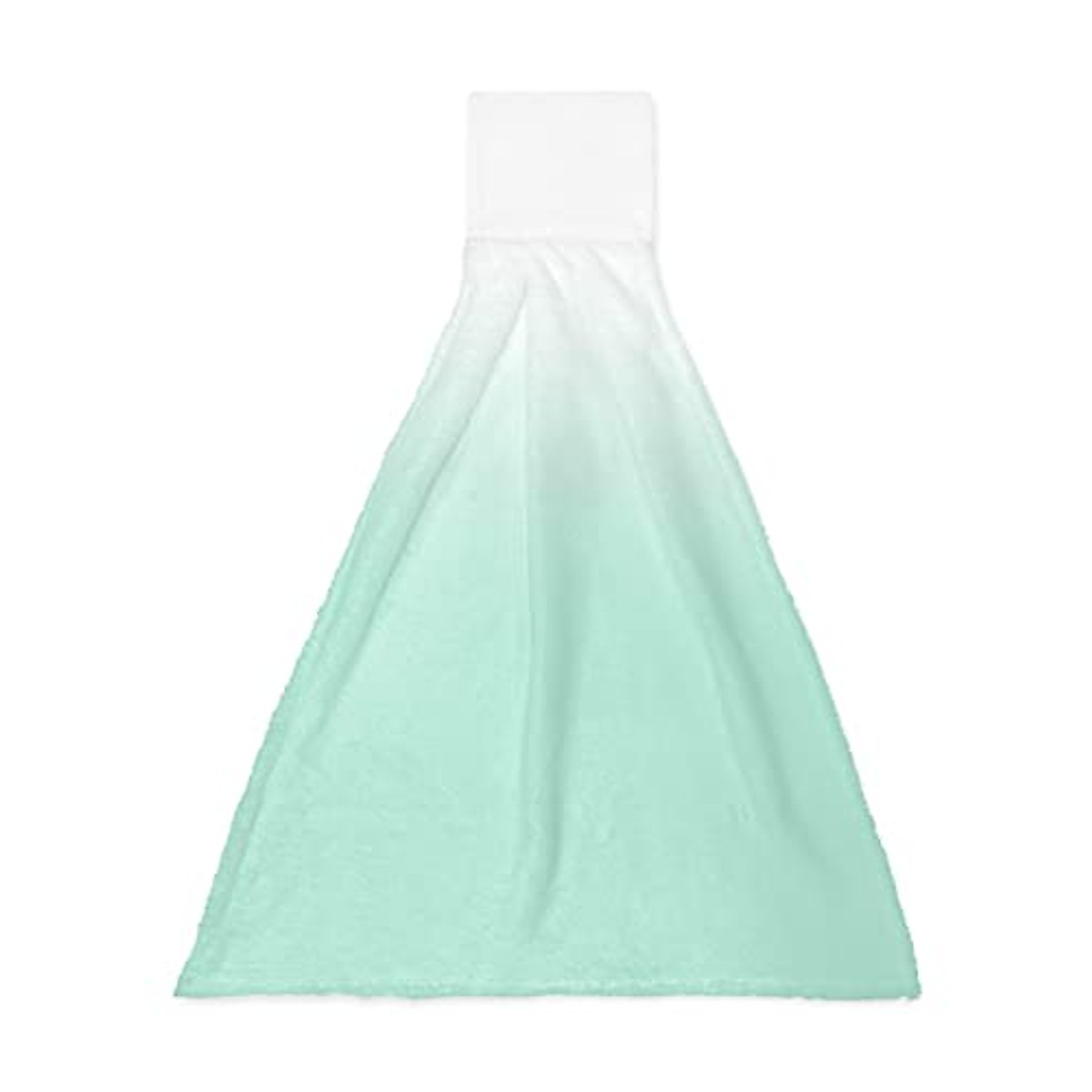OneHoney 1PCS Hand Tie Towels for Bathroom Kitchen-Gradient White and Mint Green Decor Hanging Towel Tea Bar Dish Cloth Soft Coral Fleece Absorbent Washcloth,Abstract Minimalism Modernity