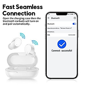 Mini Wireless Earbuds,Bluetooth 5.2 Small Ear Buds with Microphone Waterproof Light-Weight for Kids,Women Headphones with Bass Stereo Sound in Ear Earphones for Sleep,Sports,Workout