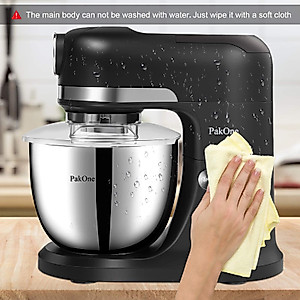 BONISO Stand Mixer,6.5-QT 800W 6-Speed Tilt-Head Food Mixer, Kitchen Electric Mixer with Dough Hook, Wire Whip & Beater