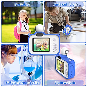 Kids Camera Toys for 3-8 Year Girls Boys, Kids Digital Camera Video Camcorder Camera with Cartoon Soft Silicone Cover, 32G SD Card Included, Kids Christmas Birthday Gifts for Girls