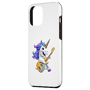 iPhone 14 Plus Cool unicorn rocking with electric guitar cute rock music Case