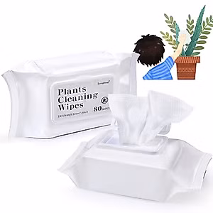 Leopong Plants Cleaning Wipes for Leaf Shine, Clean and Photosynthesis, Leaf Cleaner for House Plants Outdoor Plants (80 Wipes)