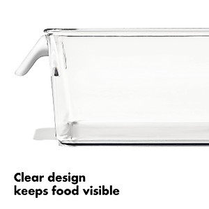 OXO Good Grips Adjustable Fridge Storage Bin - for Condiments, Juice Pouches, Snack Cups and More
