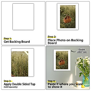 Golden State Art, 12x18 Picture Mat Matte Backerboards for Framing. Pack Contains 50 Backing Boards (White, 50 Pack)