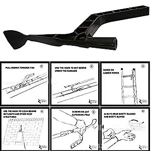 Home Gutter Tool Gutter Cleaning Spoon and Scoop, Threaded Design Roof Gutters Cleaning Tool for Garden, Ditch, Villas, Townhouses