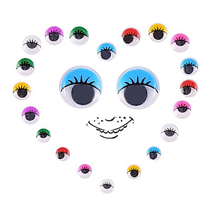 DECORA 240pcs 10mm Colors Wiggly Googly Eyes with Eyelash with Self-Adhesive DIY Scrapbooking Crafts