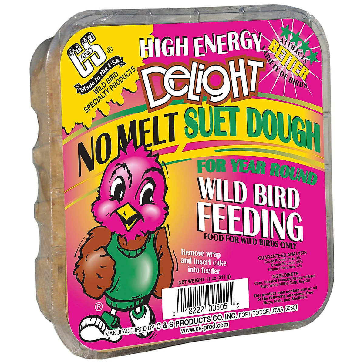 C&S High Energy Delight No Melt Suet Dough 11 Ounces, 12 Pack