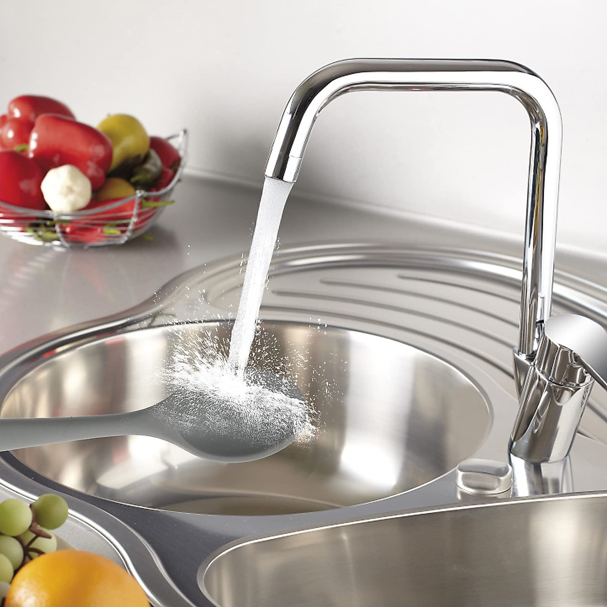 3 Pcs Silicone Mixing Spoons Nonstick Heat Resistant BPA Free Basting Spoons Set Kitchen Utensil for Cooking Stirring Mixing Serving (Black & Dark Grey & Light Grey)