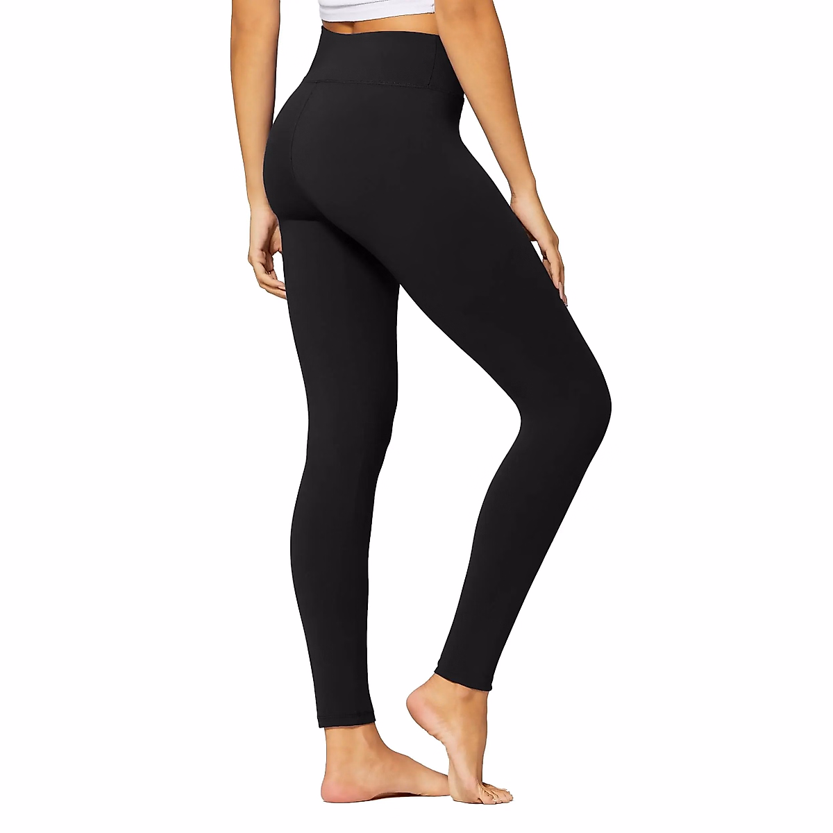 Conceited Leggings for Women - Tummy Control - 3" Waistband - Regular and Plus Size - Black - Small - Medium