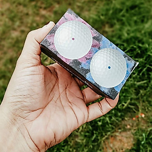 Gender Reveal Golf Balls Exploding Golf Ball Set (1 Pink + 1 Blue + 2 Wooden Tees per Pack) Girl or Boy Baby Reveal Ideas | Announcement Party Themed Gender Reveal Decorations Powder Explosion