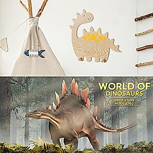 Jfbav Coat Rack Hook, Decorative Wooden Animal Dinosaur Wall Hook for Kids Bedroom, Nursery, Hallway Home Decor