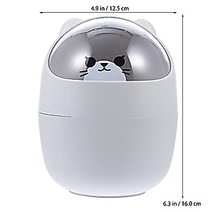 LIFKOME Plastic Mini Wastebasket Trash Can Tiny Desktop Waste Garbage Bin with Swing Lid for Home, Office, Kitchen Mini Trash Can with Lid Desk Small Trash Can Desktop Trash Can