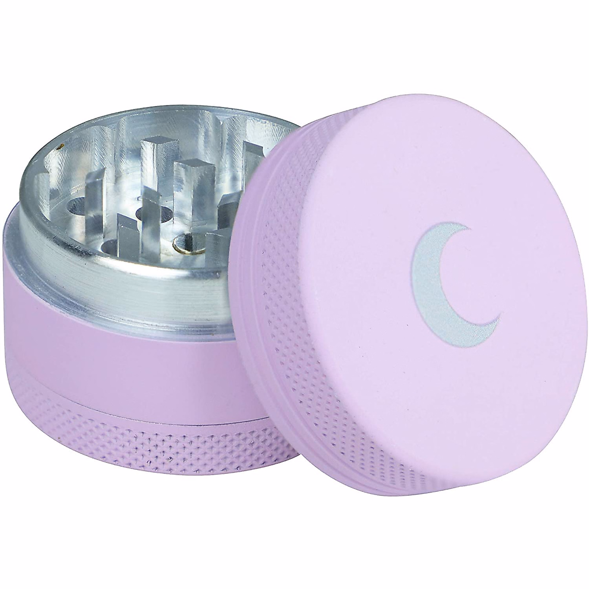 Brando Moon 1.5 inch Purple with White Moon Kitchen Crusher - 3 Piece Small Metal Manual Crusher (Upgraded Version)