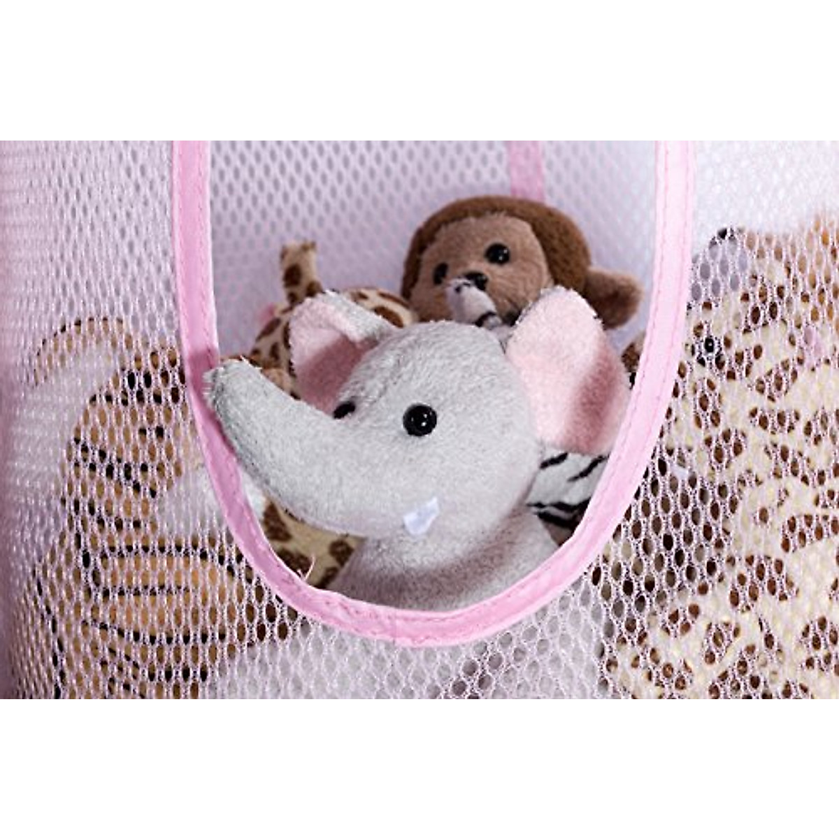 5 Tier Storage Organizer - 12" X 59" - Hang in Your Children’s Room or Closet for a Fun Way to Organize Kids Toys or Store Gloves, Shawls, Hats and Mittens. Attaches Easily to Any Rod. (Pink)