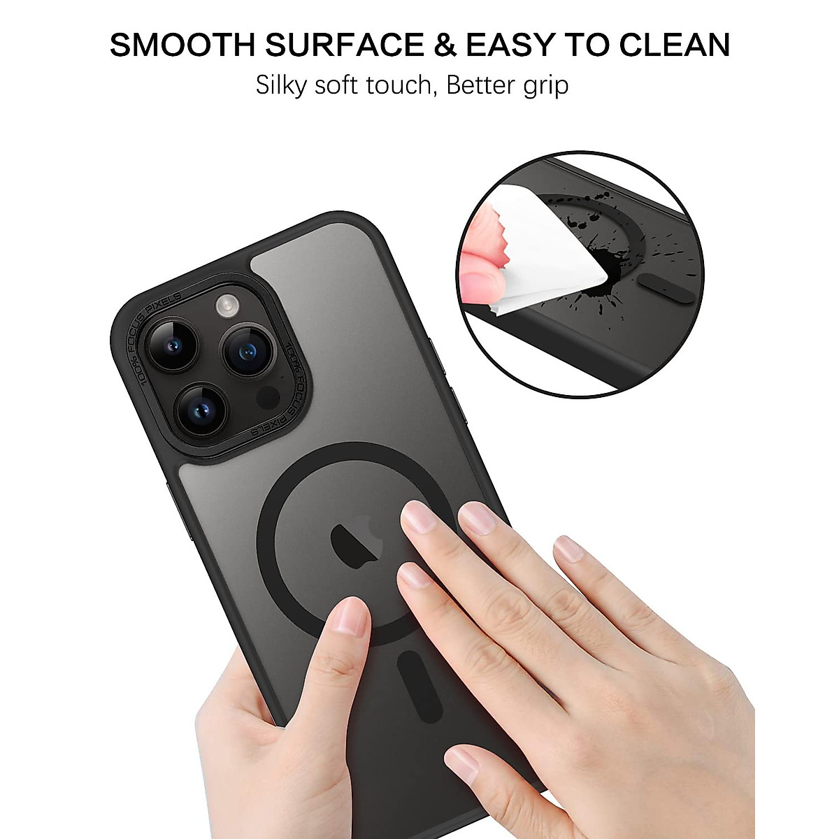 BENTOBEN for iPhone 13 Pro Max Case,[Compatible with MagSafe] iPhone 13 Pro Max Magnetic Phone Case Translucent Matte Shockproof Women Men Girl Protective Cover Case for iPhone 13 Pro Max 6.7",Black