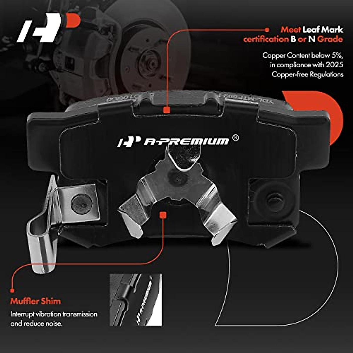 A-Premium 11.99 inch (304.5mm) Front Solid Disc Brake Rotors + Ceramic Pads Kit Compatible with Select Acura and Honda Models - RDX 2010-2018, CR-V 2005-2016, 6-PC Set