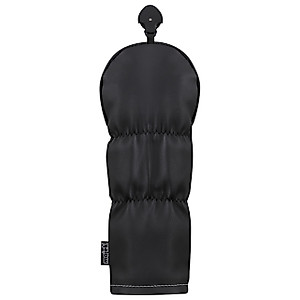 Majek Retro Golf Headcover White Red and Black Vintage Leather Style X Fairway Wood Head Cover Classic Look, Wheel Tag Includes Numbers 3 through 7 plus X