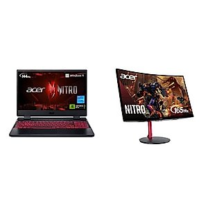 Acer Nitro 5 AN515-58-57Y8 Gaming NB | Intel i5-12500H | GeForce RTX 3050 Ti | 15.6" FHD 144Hz IPS | 16GB DDR4 | 512GB SSD Nitro ED270R Mbmiiphx 27" FHD Curve Gaming Monitor | 165Hz Refresh