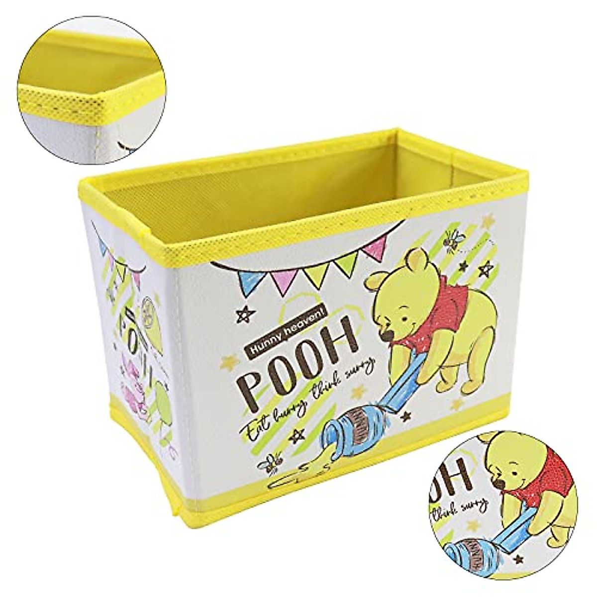 GUODONG Cartoon Storage Box Cute Yellow Case Desk Foldable Baskets Storage Bin for Kids Brithday Girls Gifts Accessories Room Decor, 18.5x11.5x14cm
