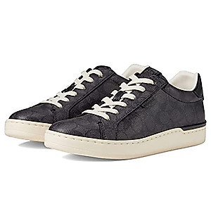 Coach Women's Lowline Coated Canvas Sneaker, Charcoal/Black, 7.5
