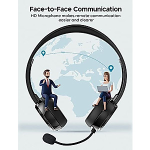 XAPROO USB Headset with Microphone for PC, Computer Headset with Microphone, Comfort-Fit On Ear Business Headset, 3.5 mm Wired Headphones for MS Teams Skype Zoom VoIP Conference Online Class