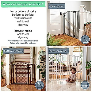 Summer Modern Home Walk-Thru Safety Pet and Baby Gate, 28"-42" Wide, 30" Tall, Pressure or Hardware Mounted, Install on Wall or Banister in Doorway or Stairway, Auto Close Door - Espresso