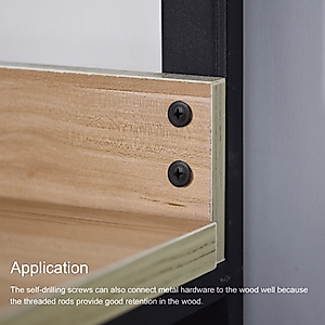 uxcell Phillips Head Self Tapping Screws, #8 x 1" Carbon Steel Self Drilling Sheet Metal Screw Black 50pcs