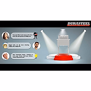 Stainless Steel Prep & Utility Sink - DuraSteel 1 Compartment Commercial Kitchen Sink - NSF Certified - Single 24" x 24" Inner Tub with No Lead Faucet (Restaurant, Kitchen, Laundry, Garage)