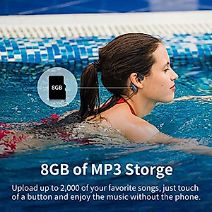 Bone Conduction Headphones Bluetooth Swimming Headphones, Hiteblaz IP68 Waterproof Underwater Headphones for Swimming Earbuds, Clear Call, Open Ear Wireless 8G Memory for Running(Black-X2)