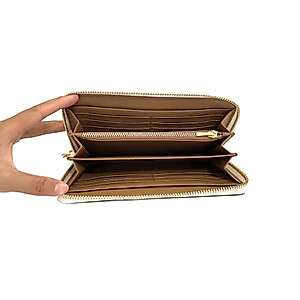 Coach Outlet Long Zip Around Wallet Wristlet In Signature Canvas, Chalk / Glacierwhite, One Size