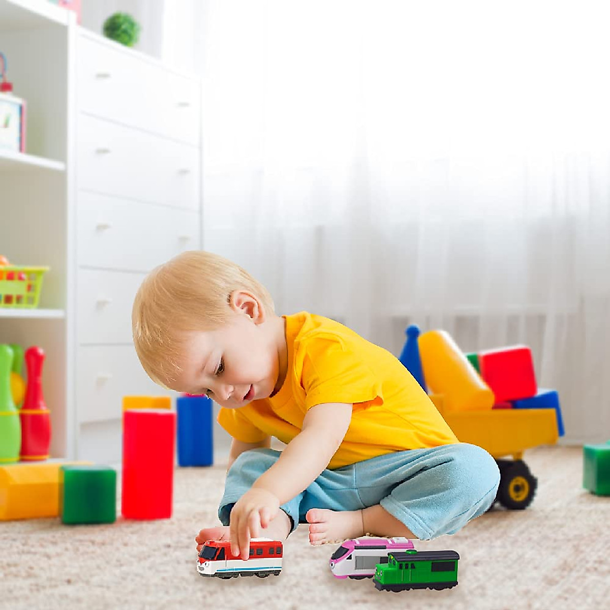 Pull Back Car Train Toy - Titipo and Friends 3 Vehicles Set Christmas Birthday Gifts for Kids and Toddlers Boys and Girls 3 Years and Up