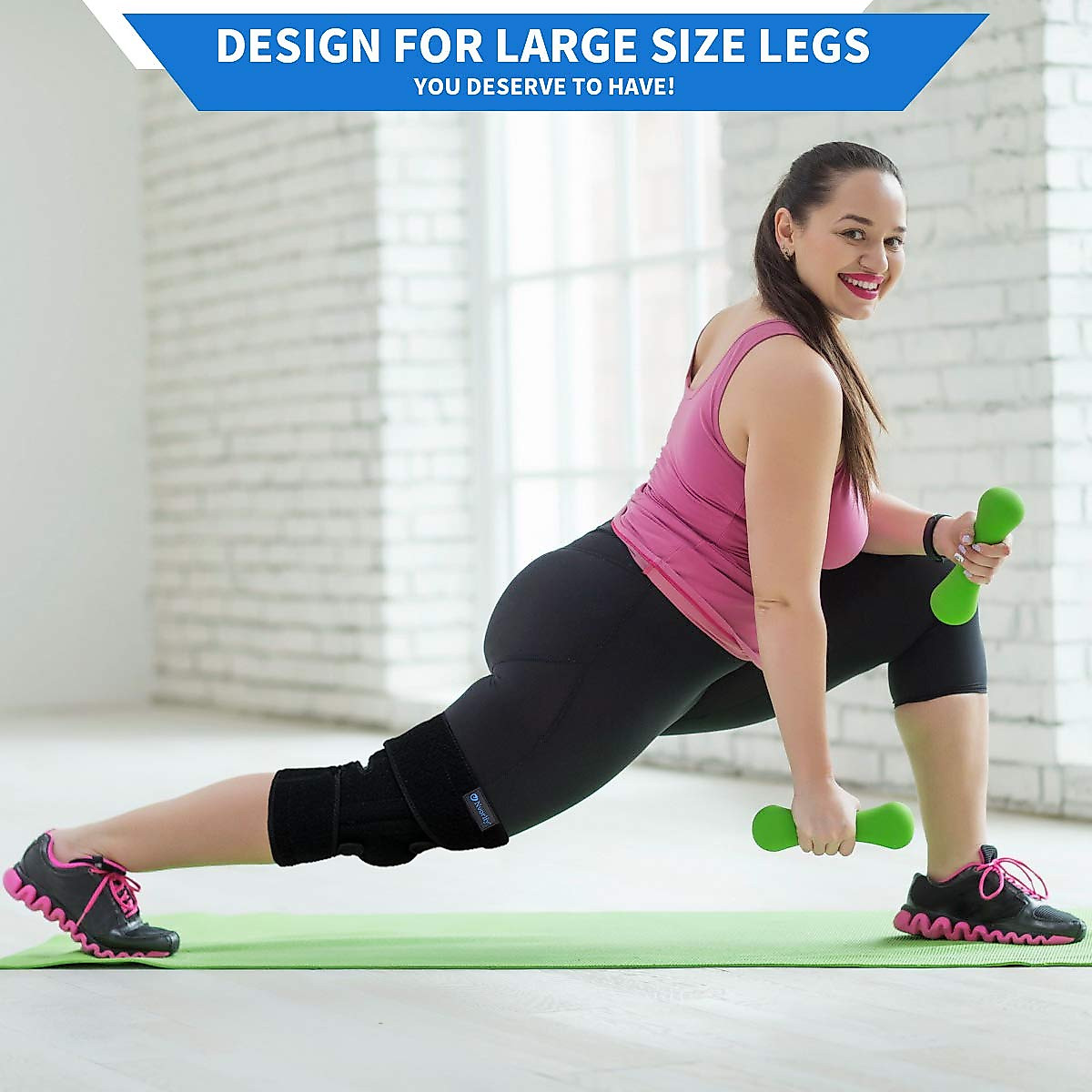 Nvorliy Plus Size Knee Brace for Knee Pain, Extra Large Knee Brace for Women and Men, Adjustable Knee Support with Side Stabilizers for Knee Pain Relief, Arthritis, ACL, LCL, MCL, Injury Recovery