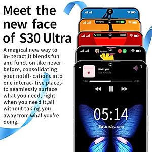 S30 Ultra Cellphones 5G Smartphone 6800mAh 8GB RAM 256GB ROM 7.0 in Face Unlock Cell Phone 50MP 108MP Mobile Phones Android Global Version,White-256GB