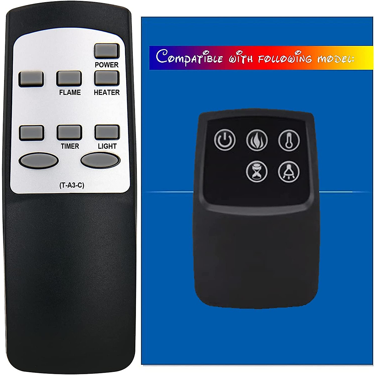 GENGQIANSI Replacement for Twin Star CLASSICFLAME Electric Fireplace Heater Remote Control 34HF601GRA 34HF601ARA 34HF600GRA 34HF600GRA-A004 34HF600GRA-B003 34HFU601GRT 34HFU601GRA
